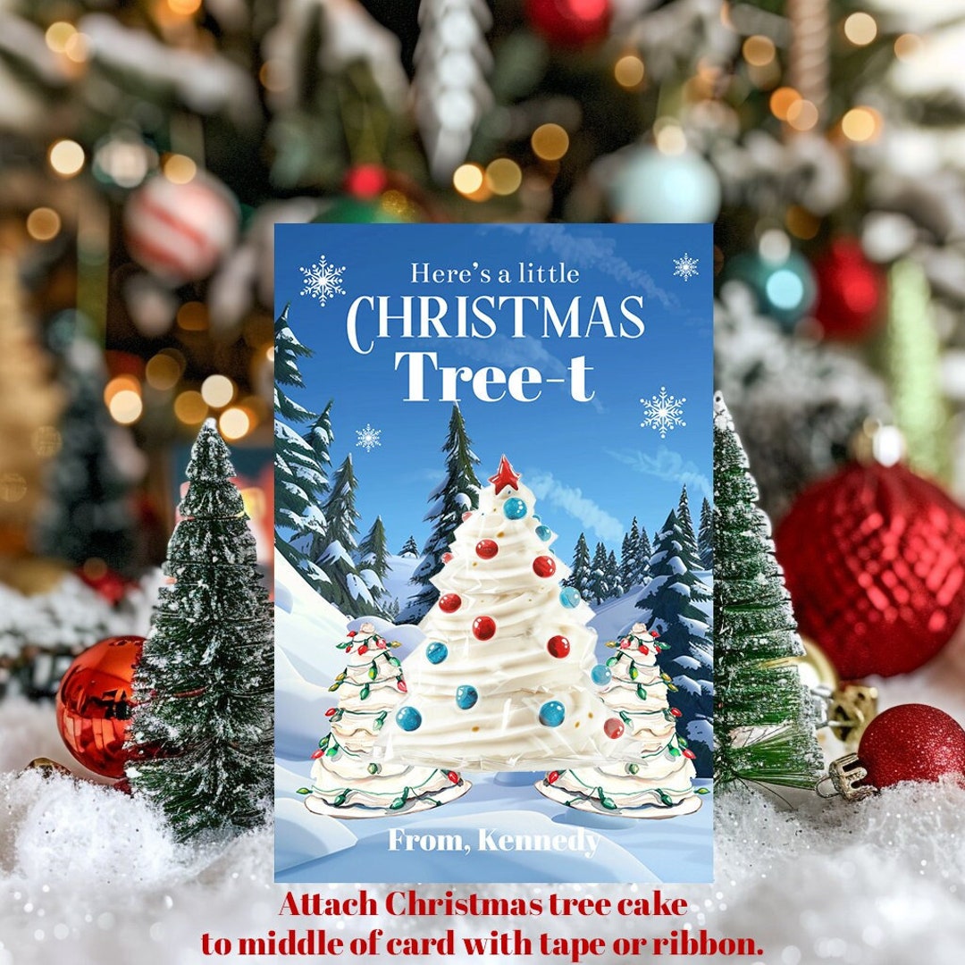 Editable A Christmas Tree-t Cake Card Printable Classroom Christmas ...