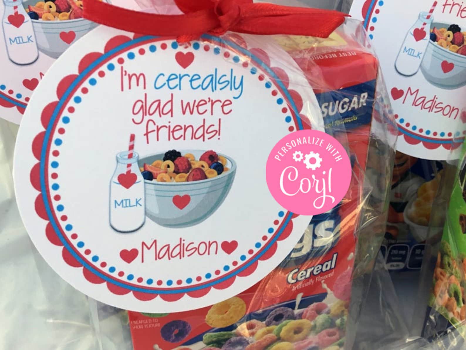 Editable Cereal Valentine, Printable Valentines, Kids Valentines ...