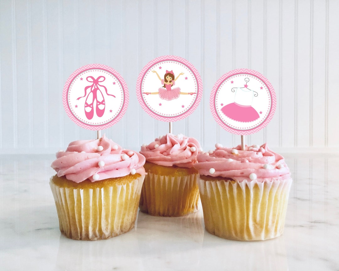 Printable Ballet Cupcake Toppers, Ballet Birthday Party, Ballerina ...