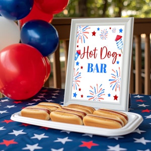 4th of July Party Signs & Food Cards Templates Editable Fourth of July ...