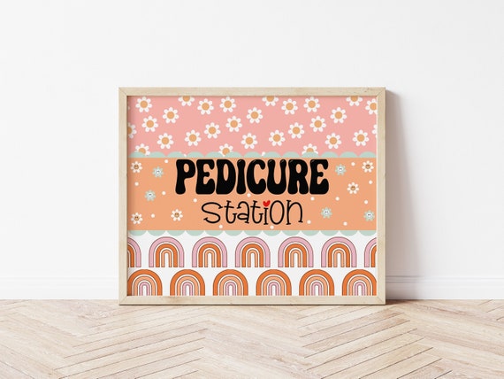 Retro Pedicure Station Sign Printable Pedicure Sign Spa | Etsy