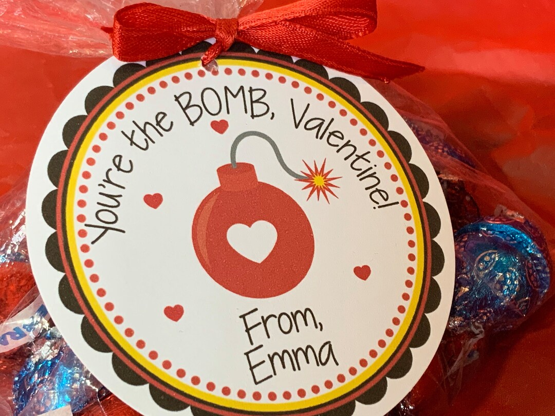 Bomb Valentine, You're the Bomb Tag, Bath Bomb, Bomb Tag, Valentine's ...