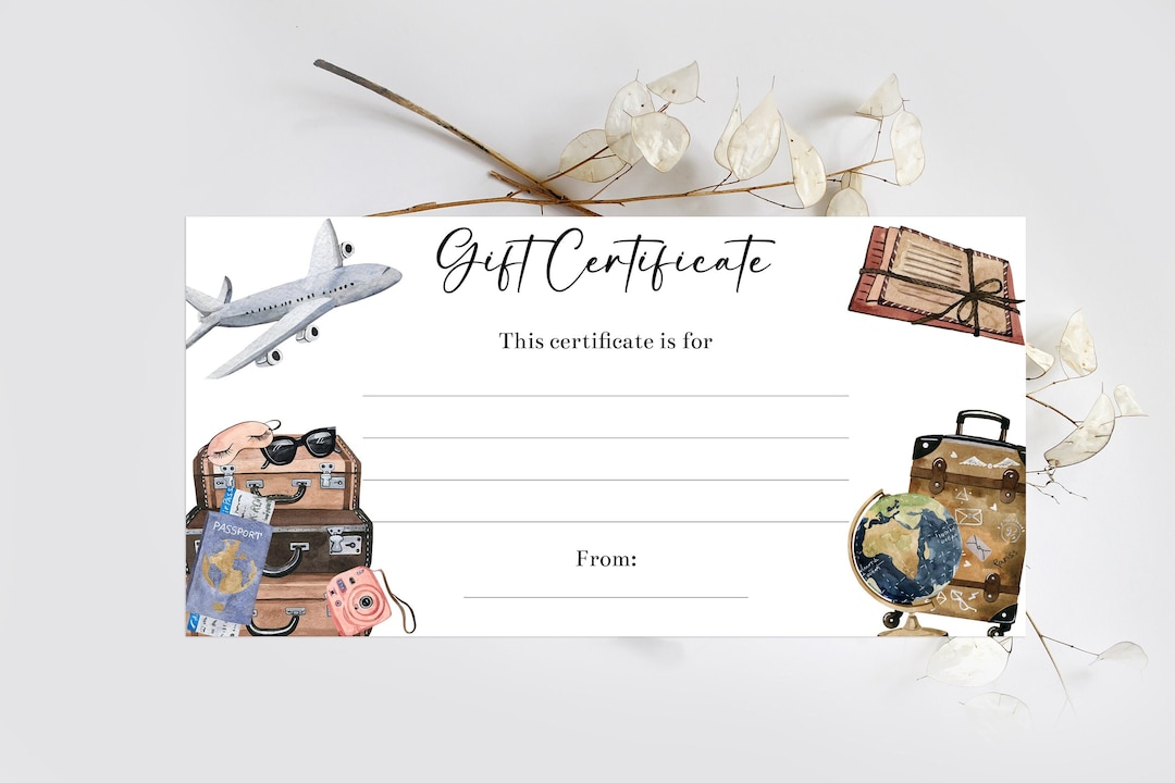 Editable Travel Gift Certificate Voucher Template Weekend Trip Coupon ...