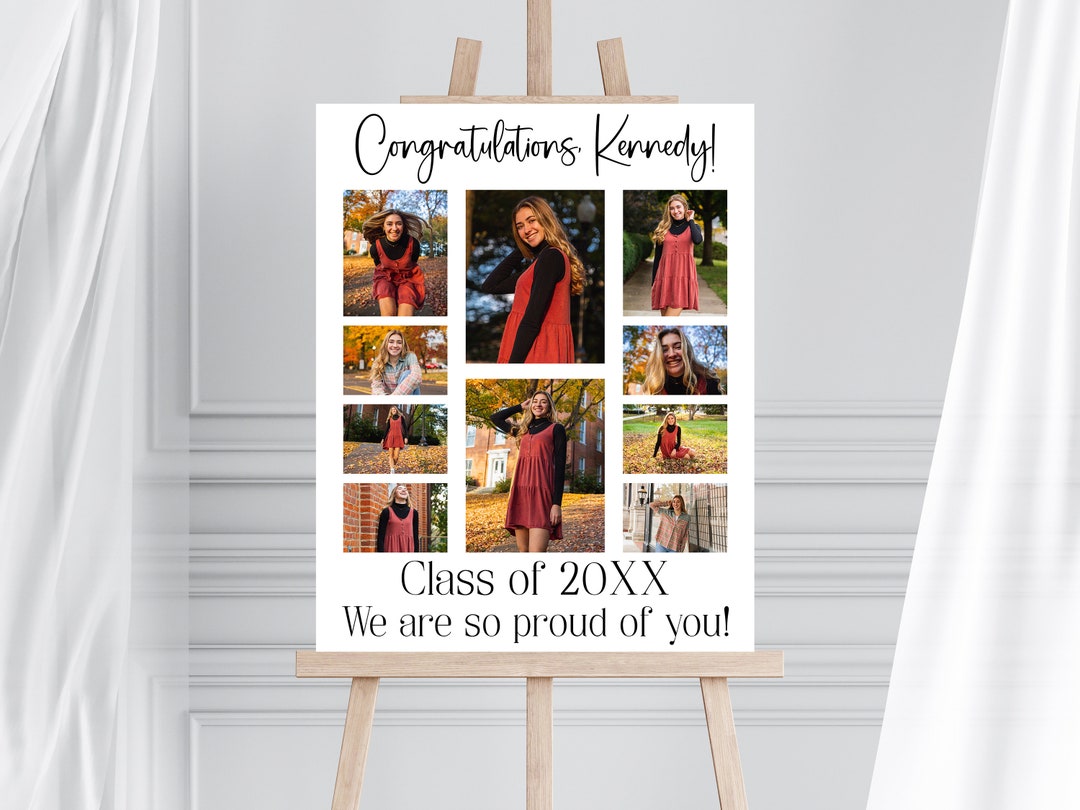 Printable Graduation Party Welcome Collage Template Editable Graduation ...