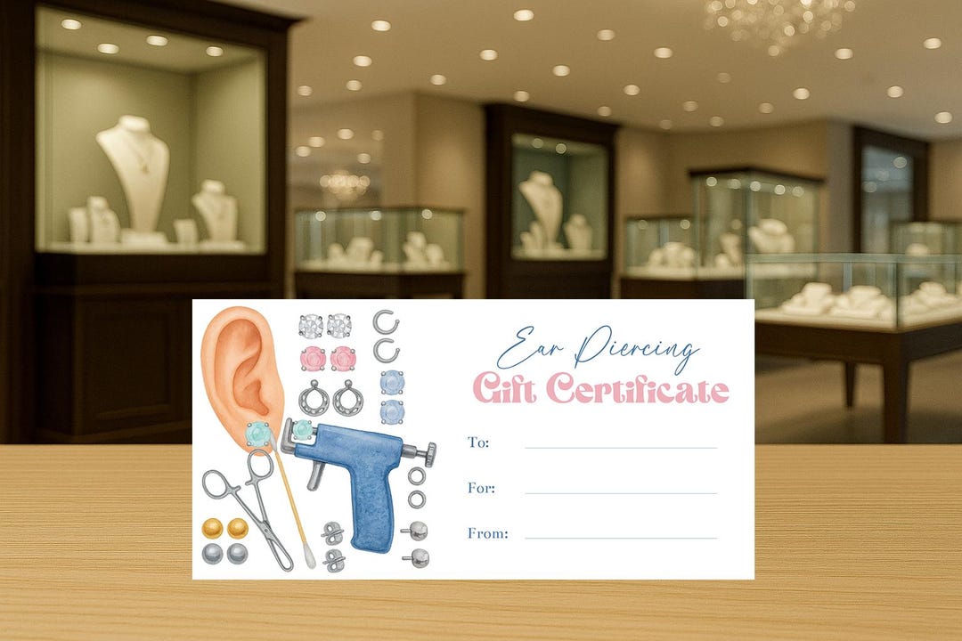Printable Ear Piercing Nose Piercing Belly Button Piercing Gift ...
