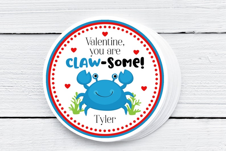 Valentine You Are Clawsome Crab Valentine Card for Kids - Etsy