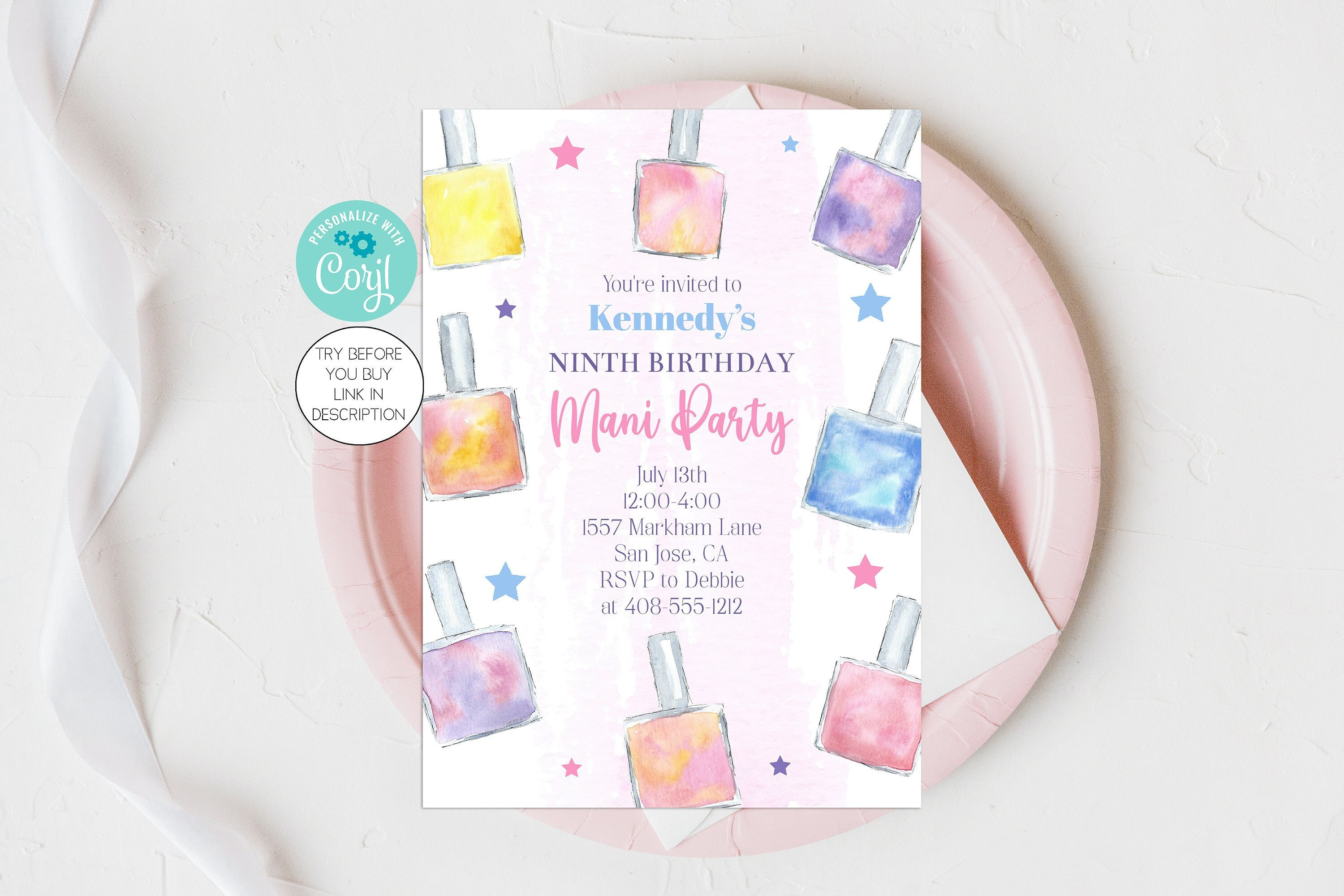 Tween Girl Birthday Party Invitation - Etsy