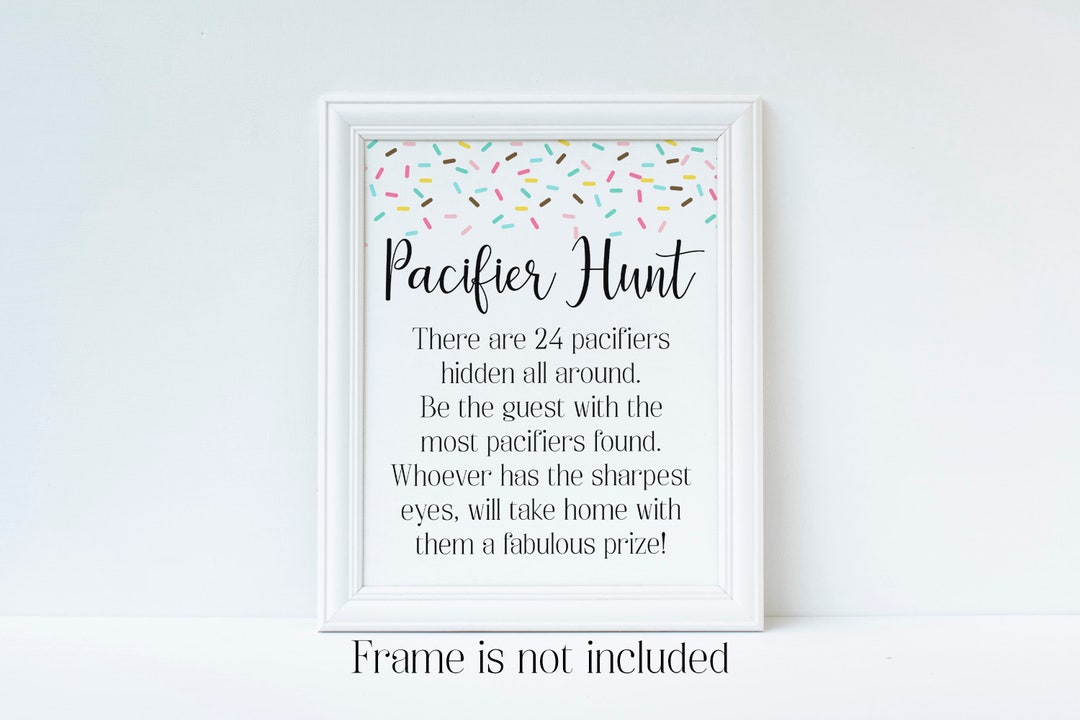 Pacifier Hunt Game, Find the Pacifiers, Sprinkle Baby Shower, Digital ...