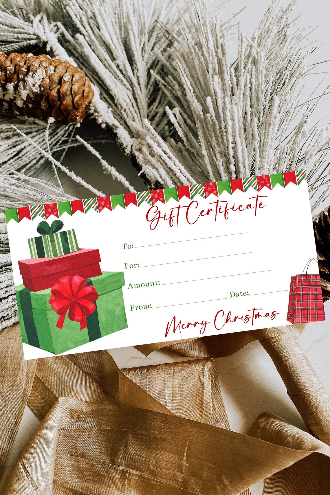 Editable Christmas Gift Voucher Template Christmas Coupon - Etsy