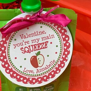 Valentine's Day, Main Squeeze Tag, Applesauce Valentine, Applesauce Tag ...