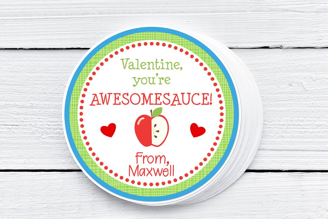 You're Awesomesauce, Valentine's Day Tag, Applesauce Valentine ...