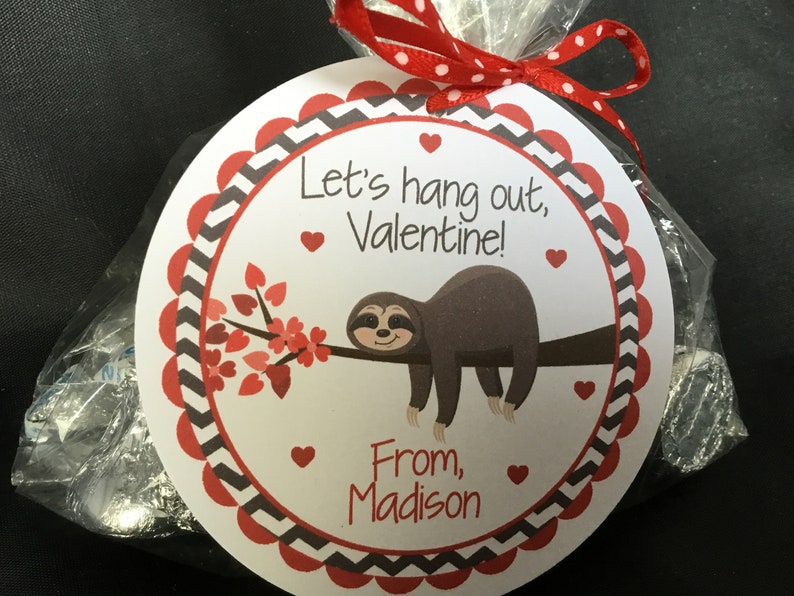Sloth Valentine Let's Hang Out Valentine Kids - Etsy