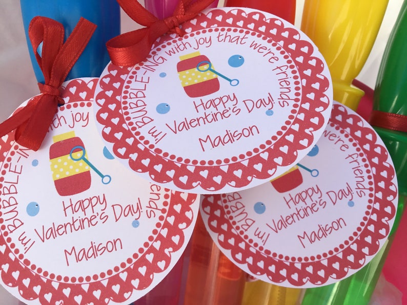 Bubble Valentine Tag Valentine Bubbles Bubble-ing With Joy - Etsy