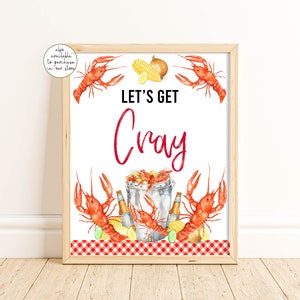 Printable Crawfish Bar Menu Sign, Drinks Sign, Crawfish Boil ...