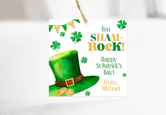 Editable You Sham-Rock St Patrick's Day Gift Tag, Printable Sham Rock ...