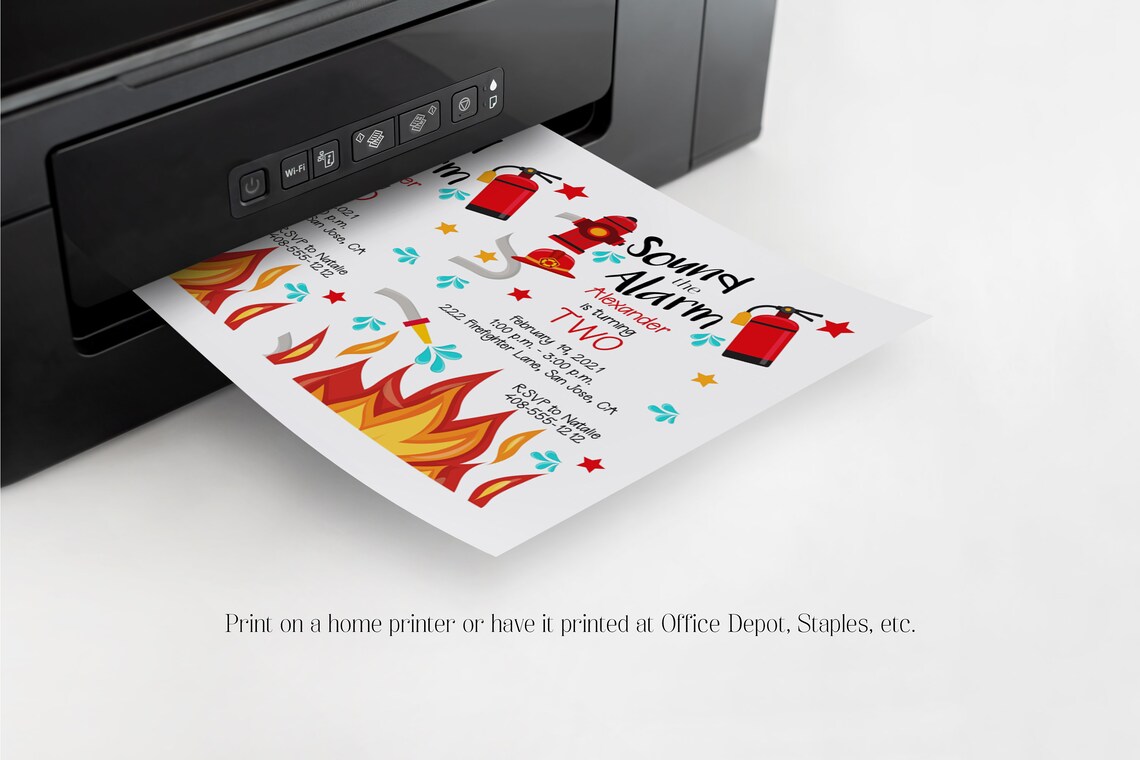 Editable Fire Birthday Invitation Fire Birthday Party Fire | Etsy