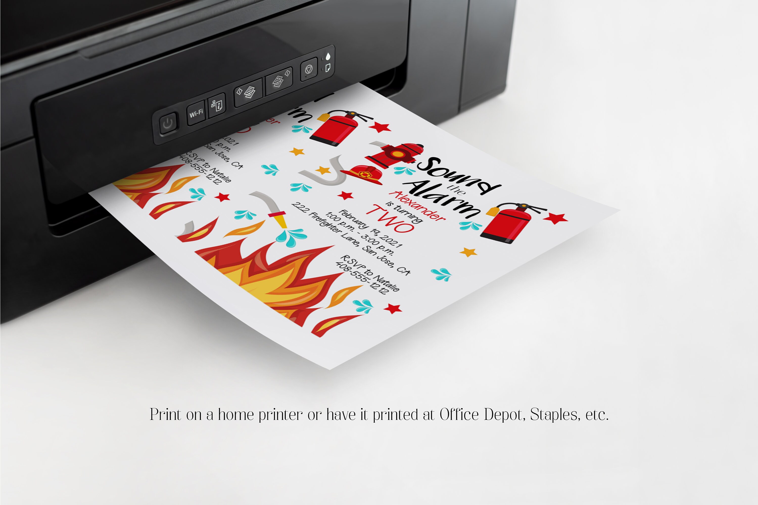 Editable Fire Birthday Invitation Fire Birthday Party Fire | Etsy