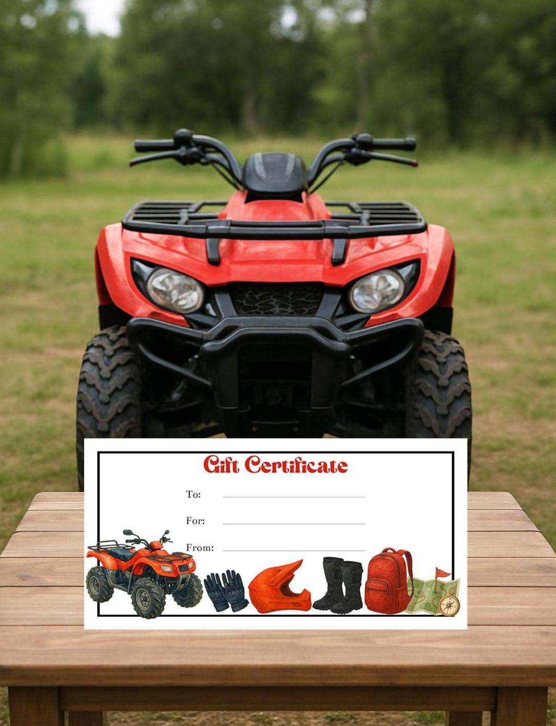 ATV Gift Certificate Template, Editable Coupon Voucher, Off-road ...