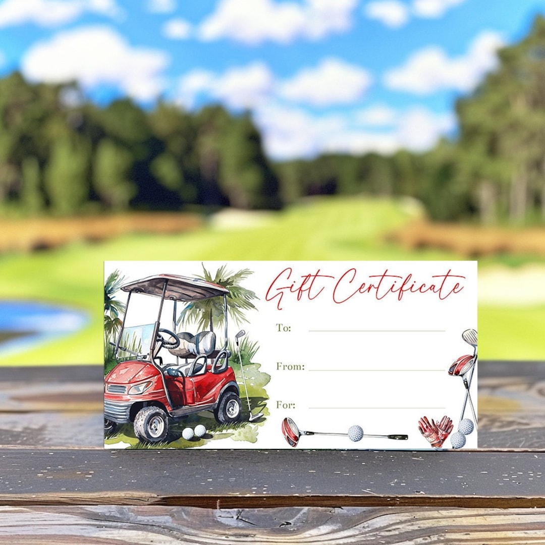 Golf Gift Certificate Editable Golf Coupon Voucher Printable Father's ...