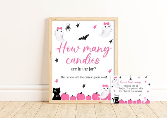 Ghost Candy Guessing Game Sign and Cards Halloween Baby Shower - Etsy