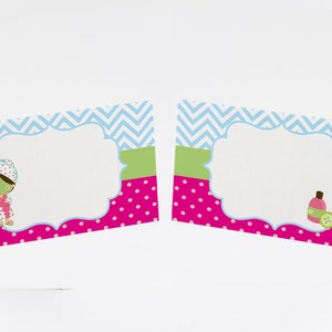 Spa Food Tent Cards Spa Place Cards Slumber Party Tent - Etsy