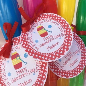 Bubble Valentine Tag, Valentine Bubbles, Bubble-ing With Joy, Valentine ...