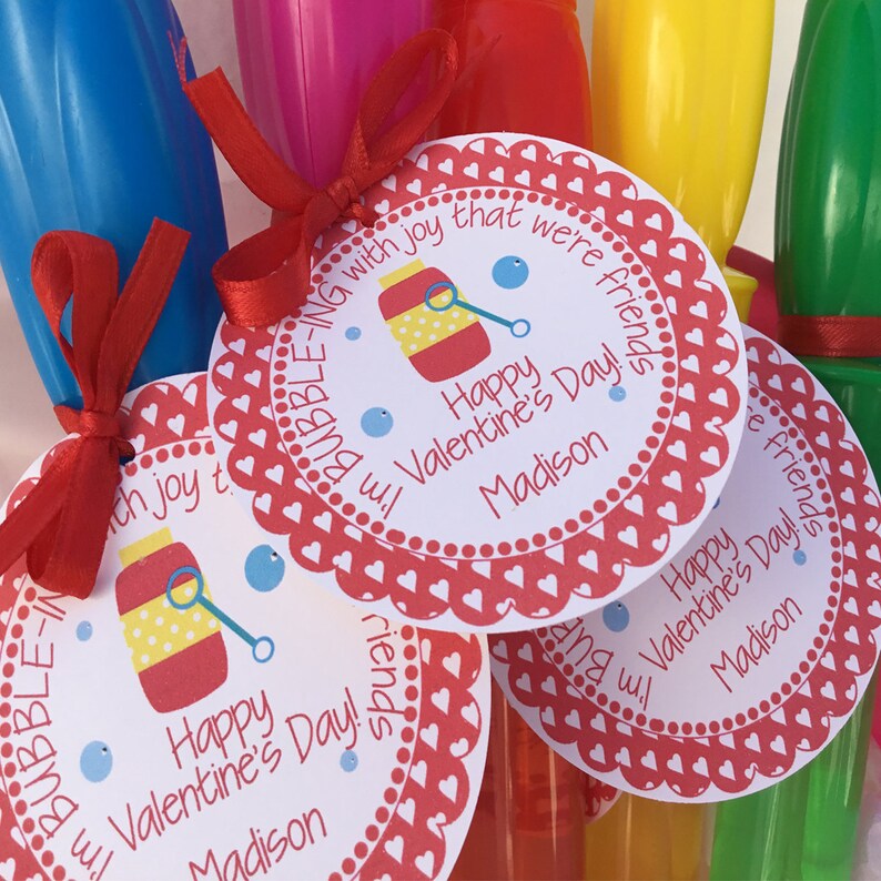 Bubble Valentine Tag Valentine Bubbles Bubble-ing With Joy - Etsy