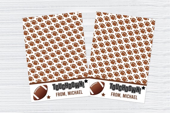 Printable Football Cookie Card Sports Cookie Card 3.5x5 Fall Football ...
