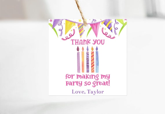 Editable 5th Birthday Party Favor Tag, Five is Sweet Party, Fifth ...