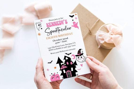 Editable Spooktacular Birthday Invitation Template Ghost - Etsy