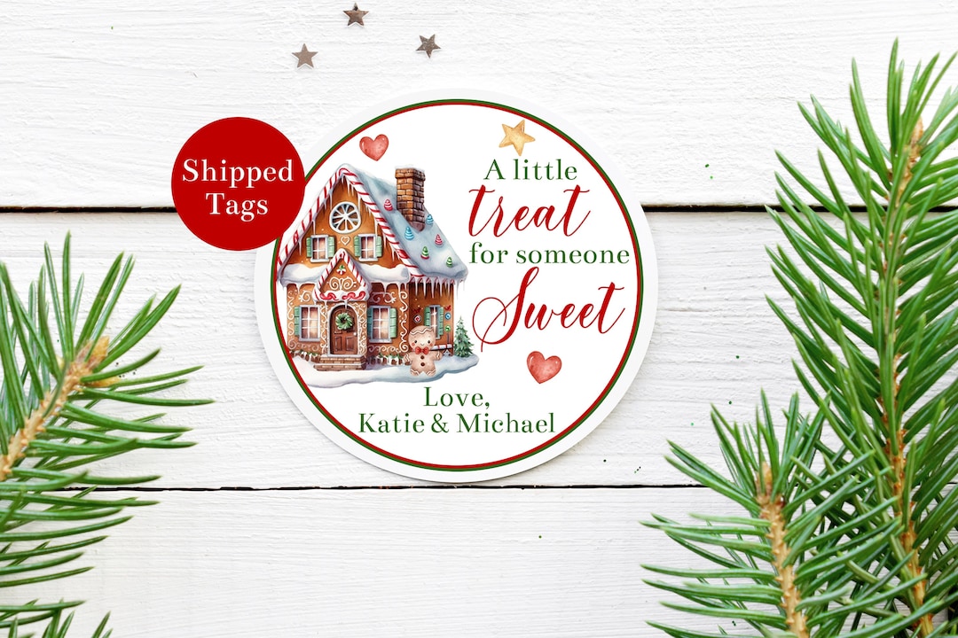 Shipped Gingerbread House Christmas Gift Tag A Little Treat - Etsy