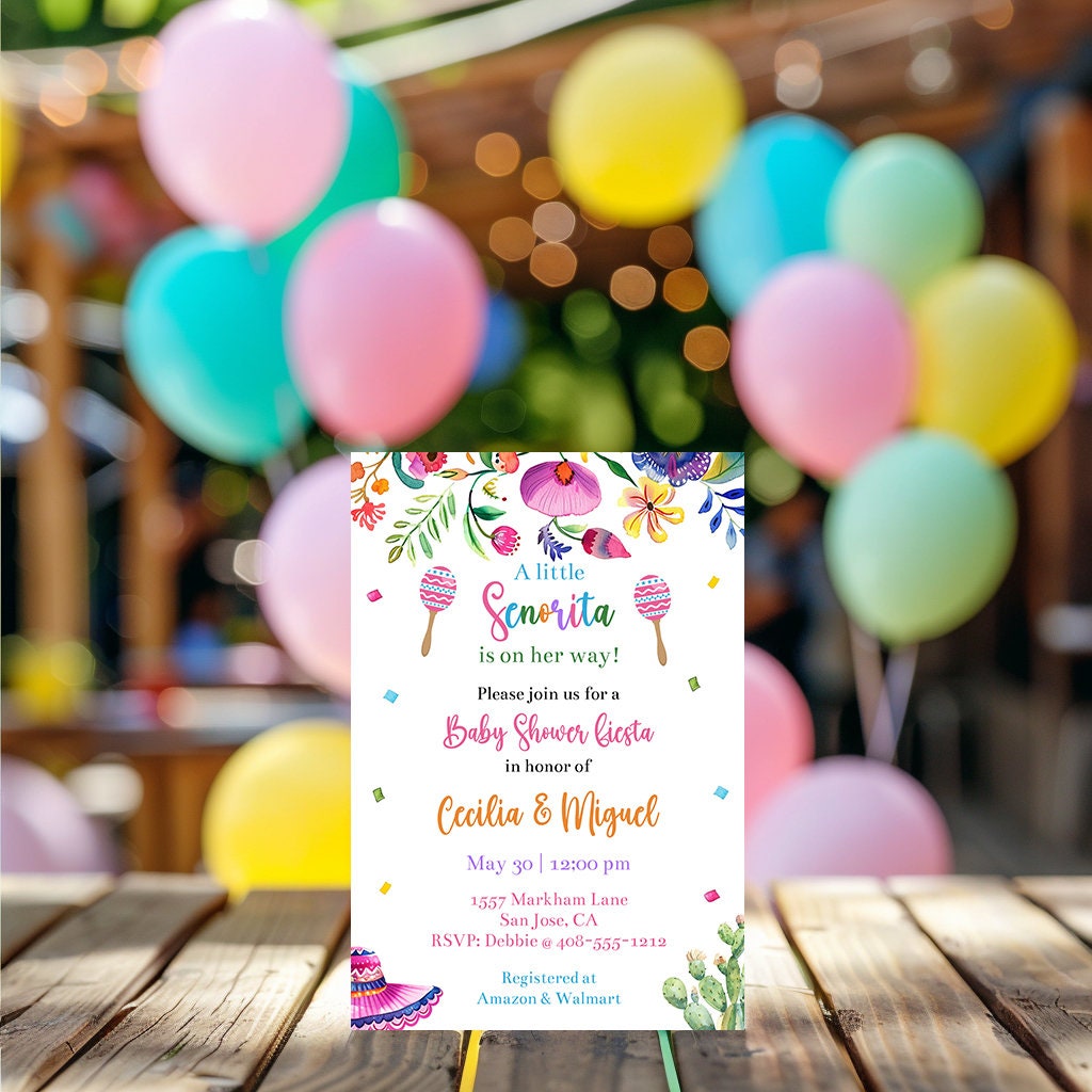 Editable Senorita Baby Shower Bundle Editable Fiesta Baby Shower ...