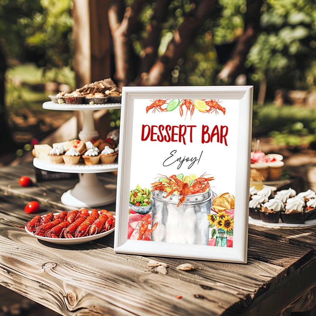 Printable Crawfish Boil Dessert Bar Sign Crawfish Boil Party ...