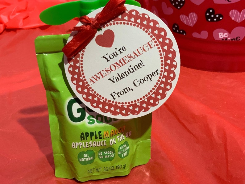 You're Awesomesauce, Valentine's Day Tag, Applesauce Valentine ...