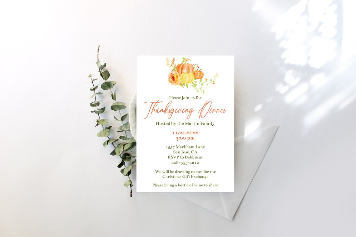 Printable Thanksgiving Dinner Bundle Thanksgiving Invitation - Etsy