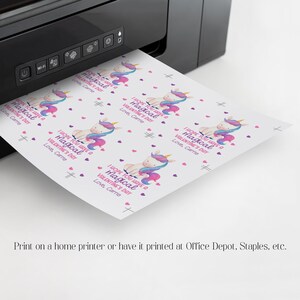 Editable Unicorn Valentine Tag, Printable Valentines, Corjl, Instant ...