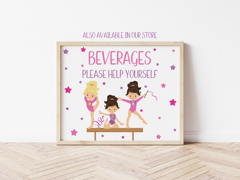 Printable Gymnastics Party Sign Jump Tumble Flip Gymnastics - Etsy