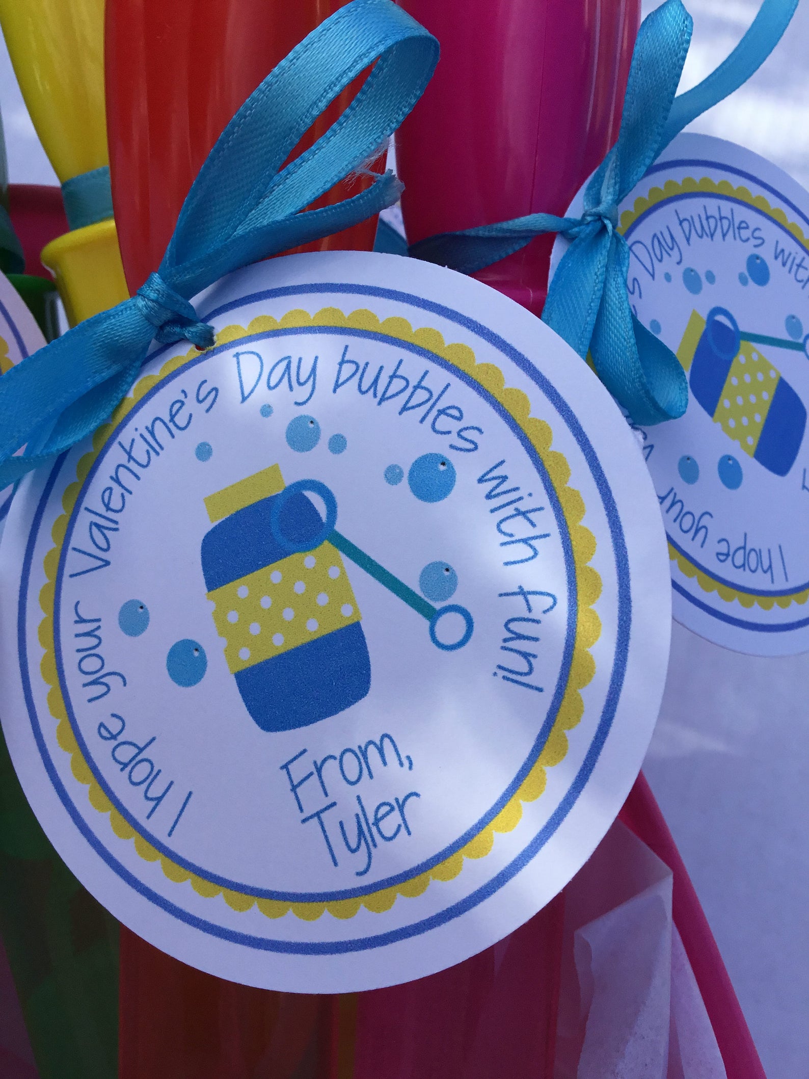 Bubble Favor Tag Valentine's Day Bubble Valentine | Etsy