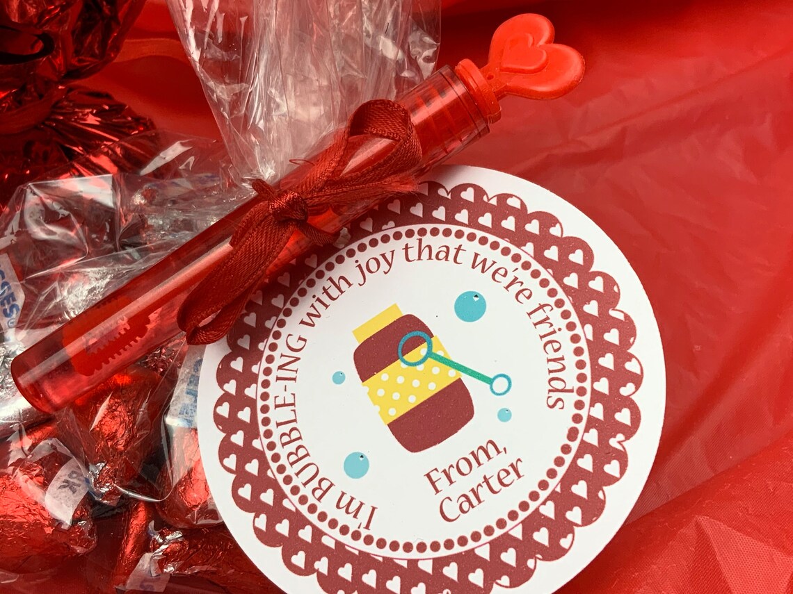 Bubble Valentine, Bubble-ing With Joy, Valentines Tag, Kids Valentines ...