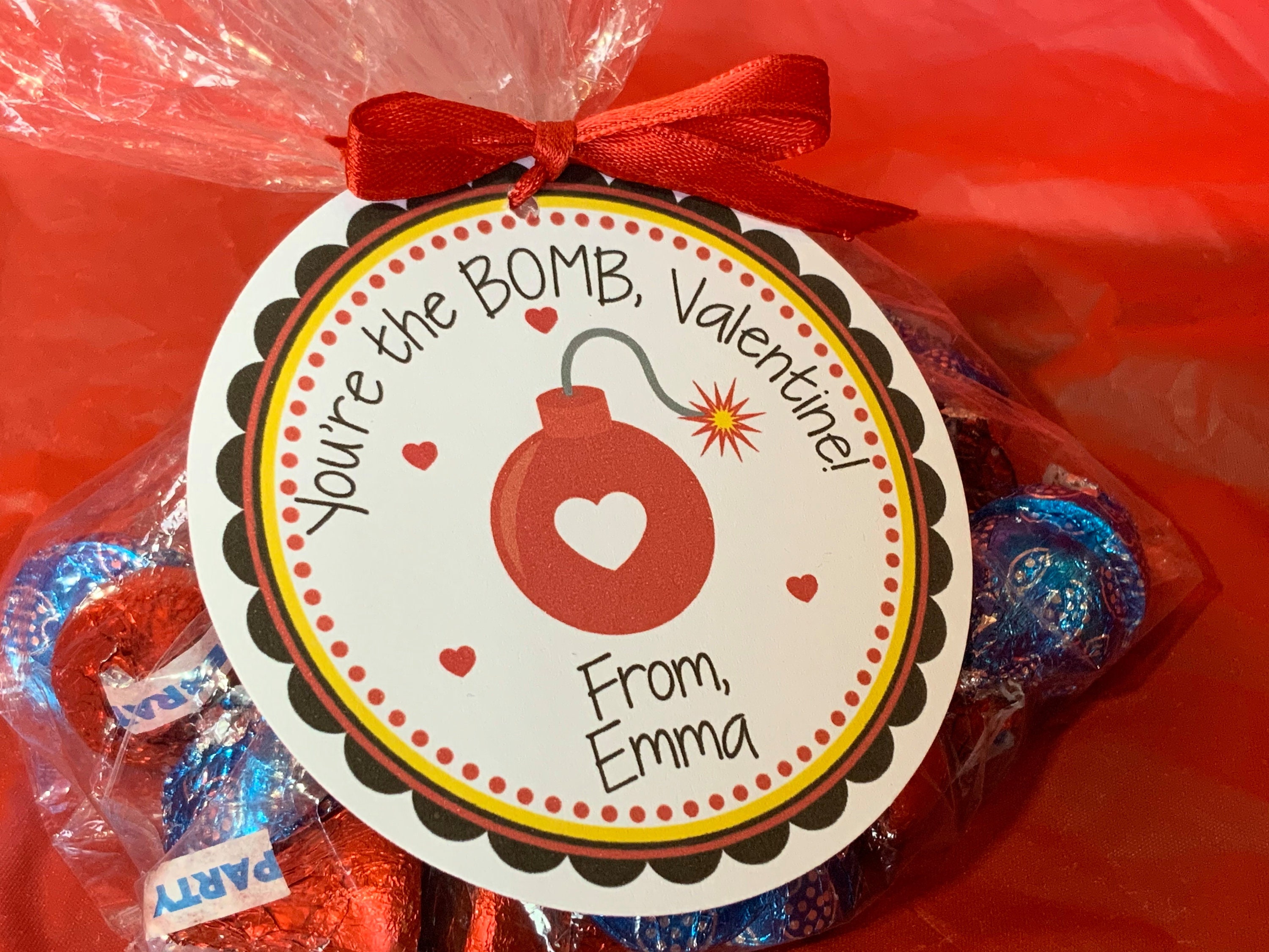 Bomb Valentine, You're the Bomb Tag, Bath Bomb, Bomb Tag, Valentine's ...