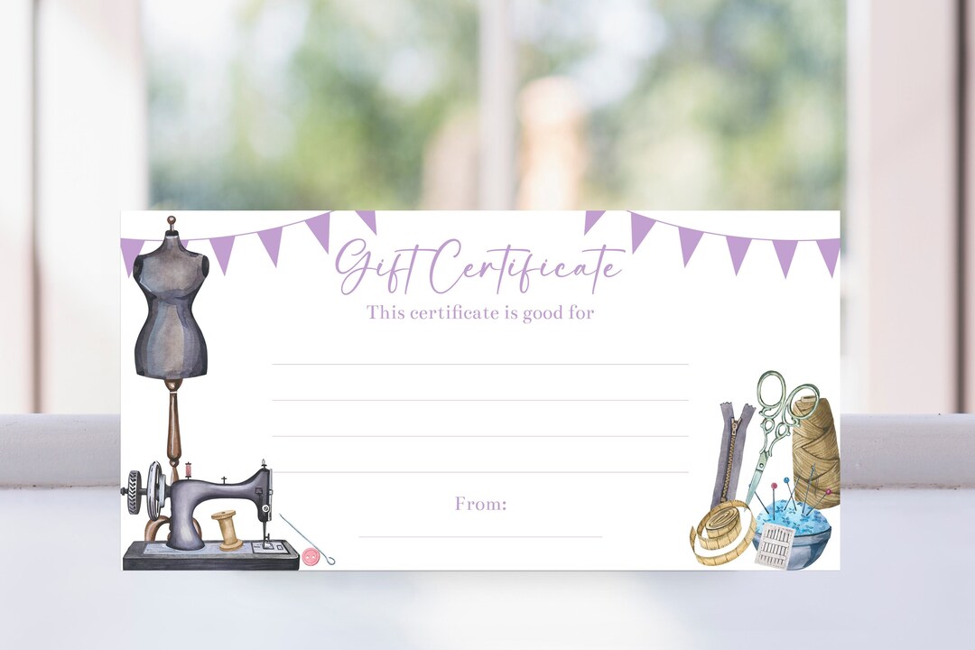Editable Sewing Alterations Gift Certificate Voucher Template Dress ...