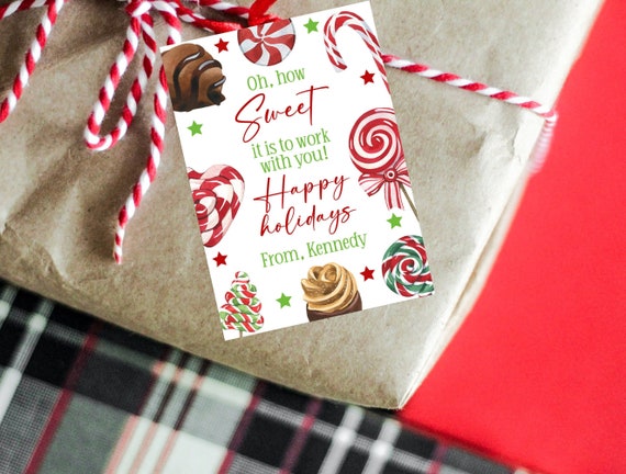 Editable Coworker Christmas Tag, Oh How Sweet It Is To Work With You ...