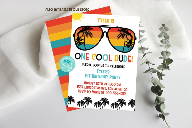 One Cool Dude Favor Sign Two Cool Birthday Party Sign 1st - Etsy