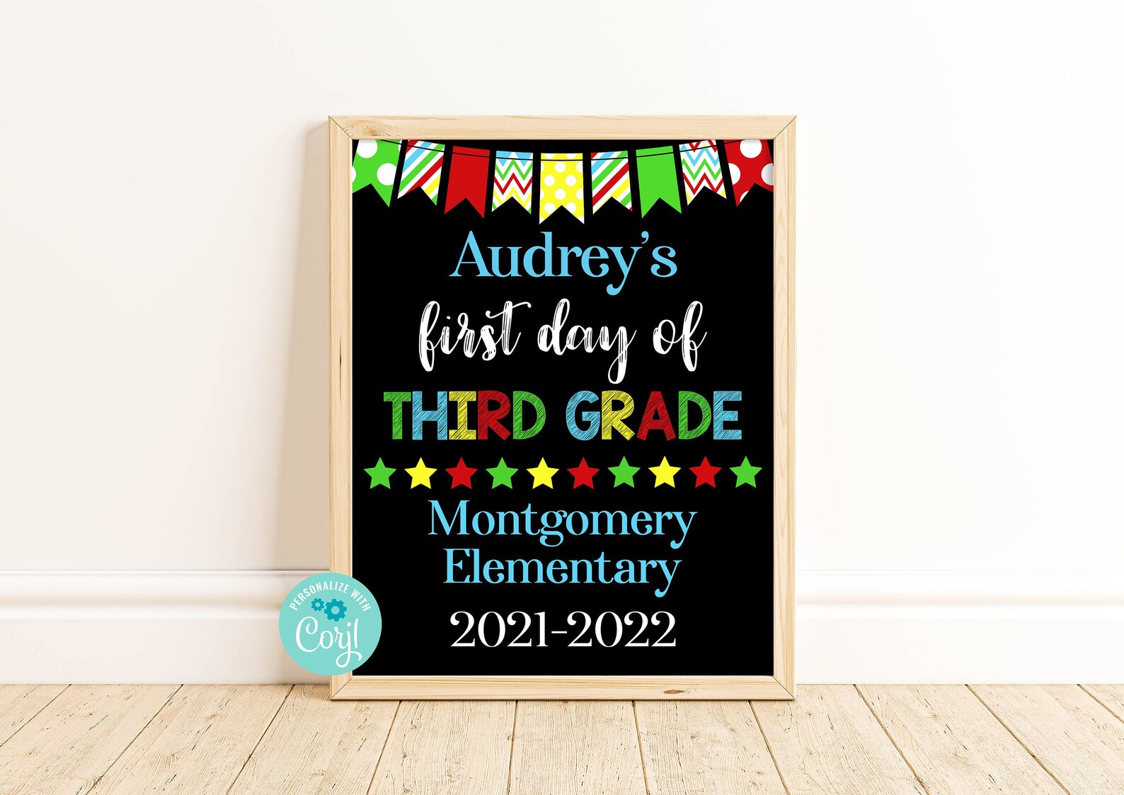 Editable Third Grade Sign Back to School Sign 3rd Grade | Etsy