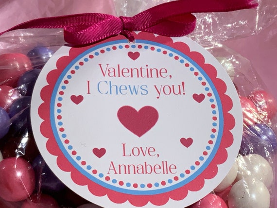 Printable Valentines, I Chews You Valentine, Bubble Gum Valentine Tag ...