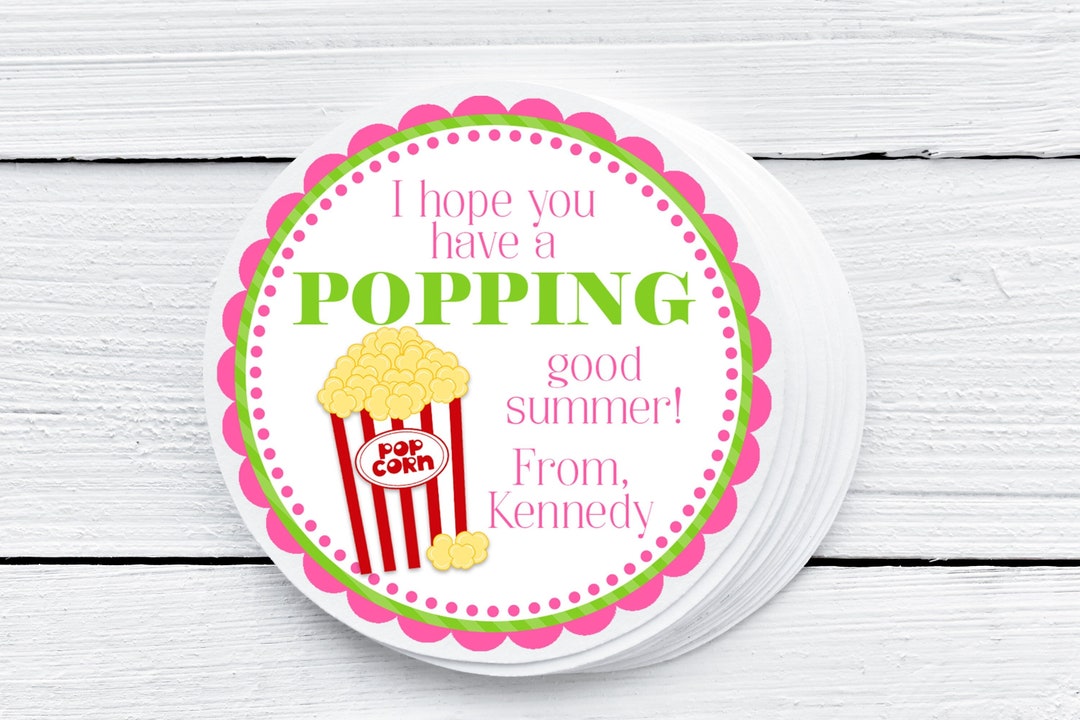 I Hope You Have a Popping Good Summer, End of Year Tags, Popcorn Tag ...