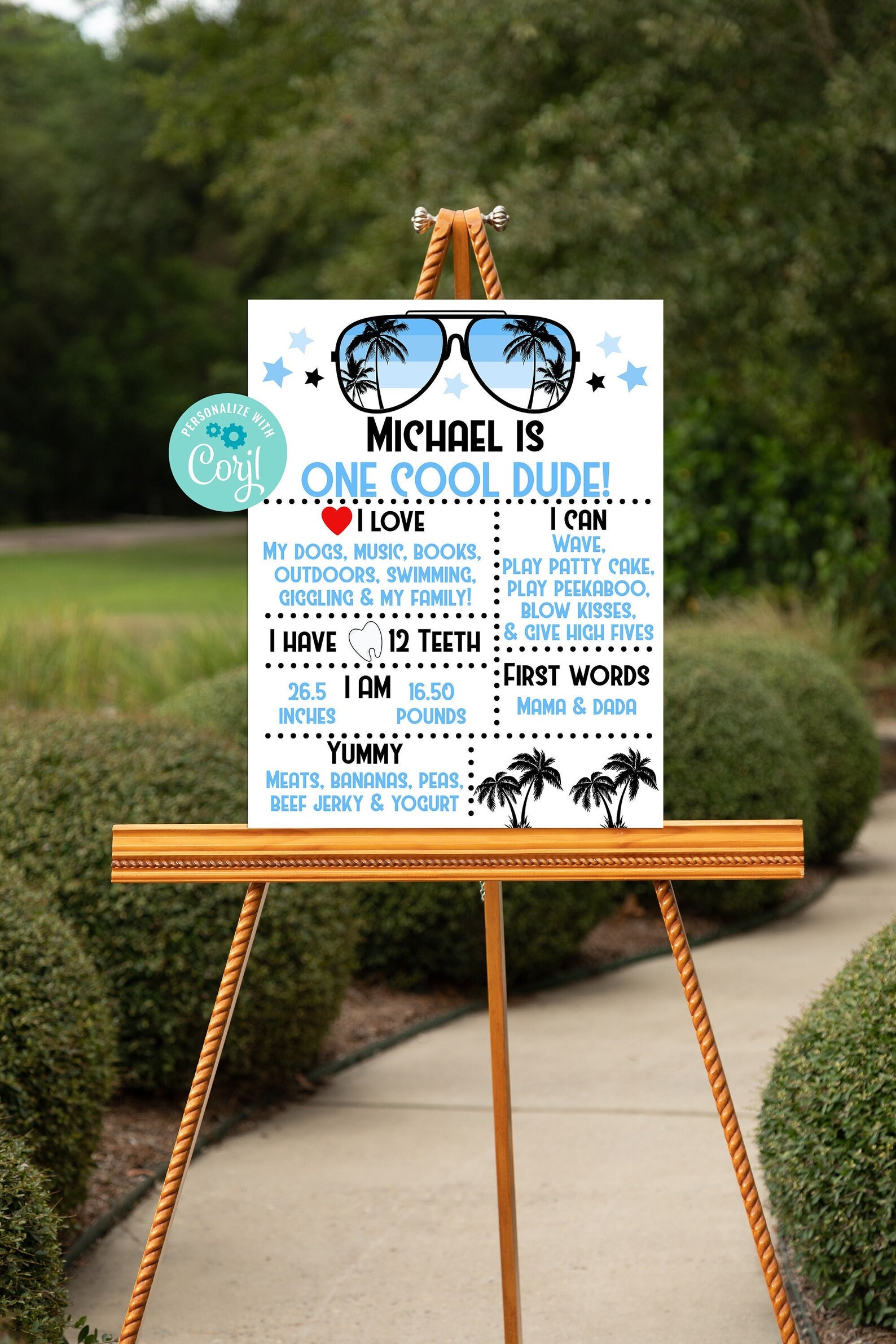 Editable One Cool Dude Sign Milestone Sign 1st Birthday - Etsy