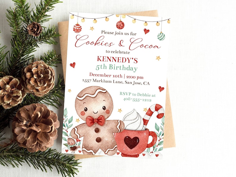 Editable Cookies and Cocoa Invitation Template Christmas - Etsy