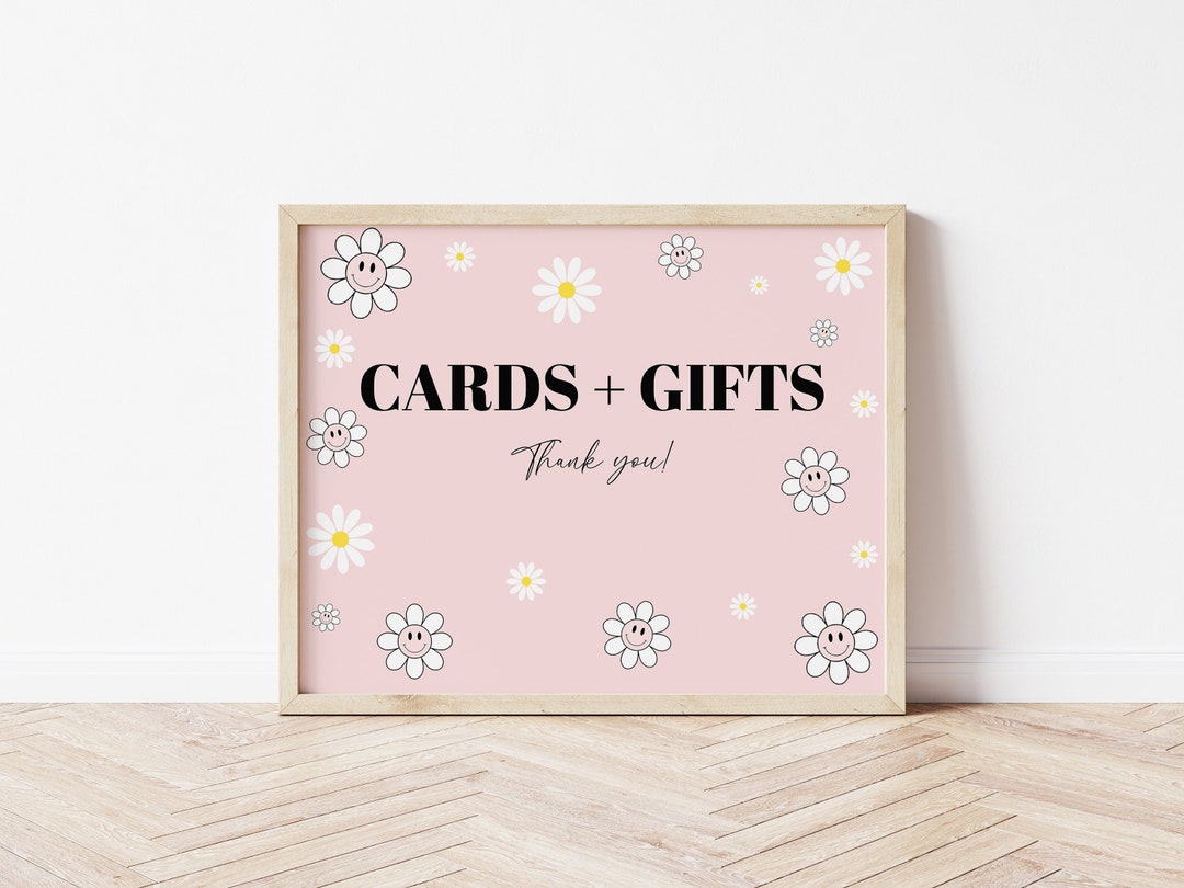Smiley Face Cards and Gifts Sign, One Happy Girl, Printable Modern Pink ...