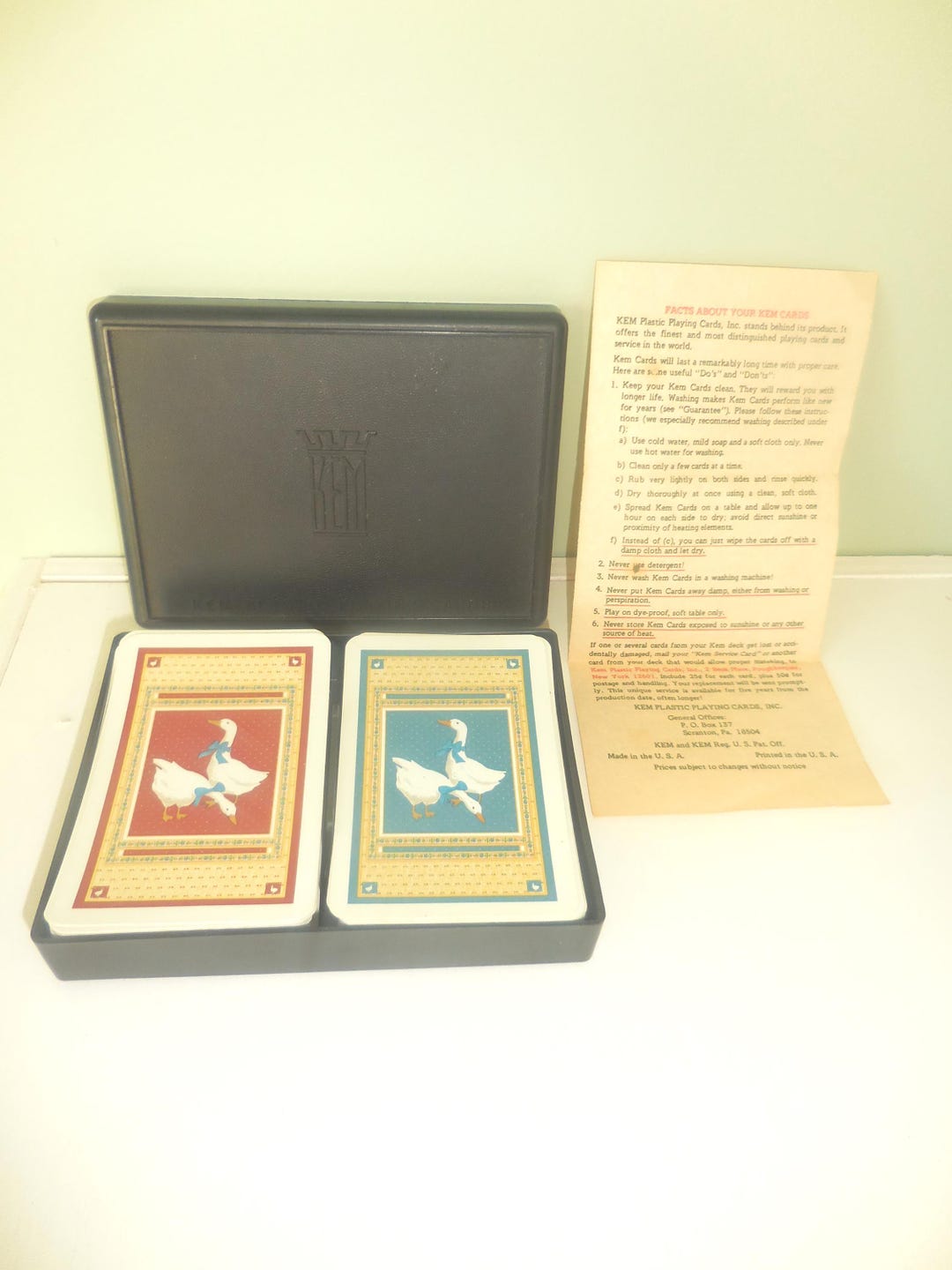 KEM Playing Cards Plastic Coated Two Complete Sets With Jokers and ...